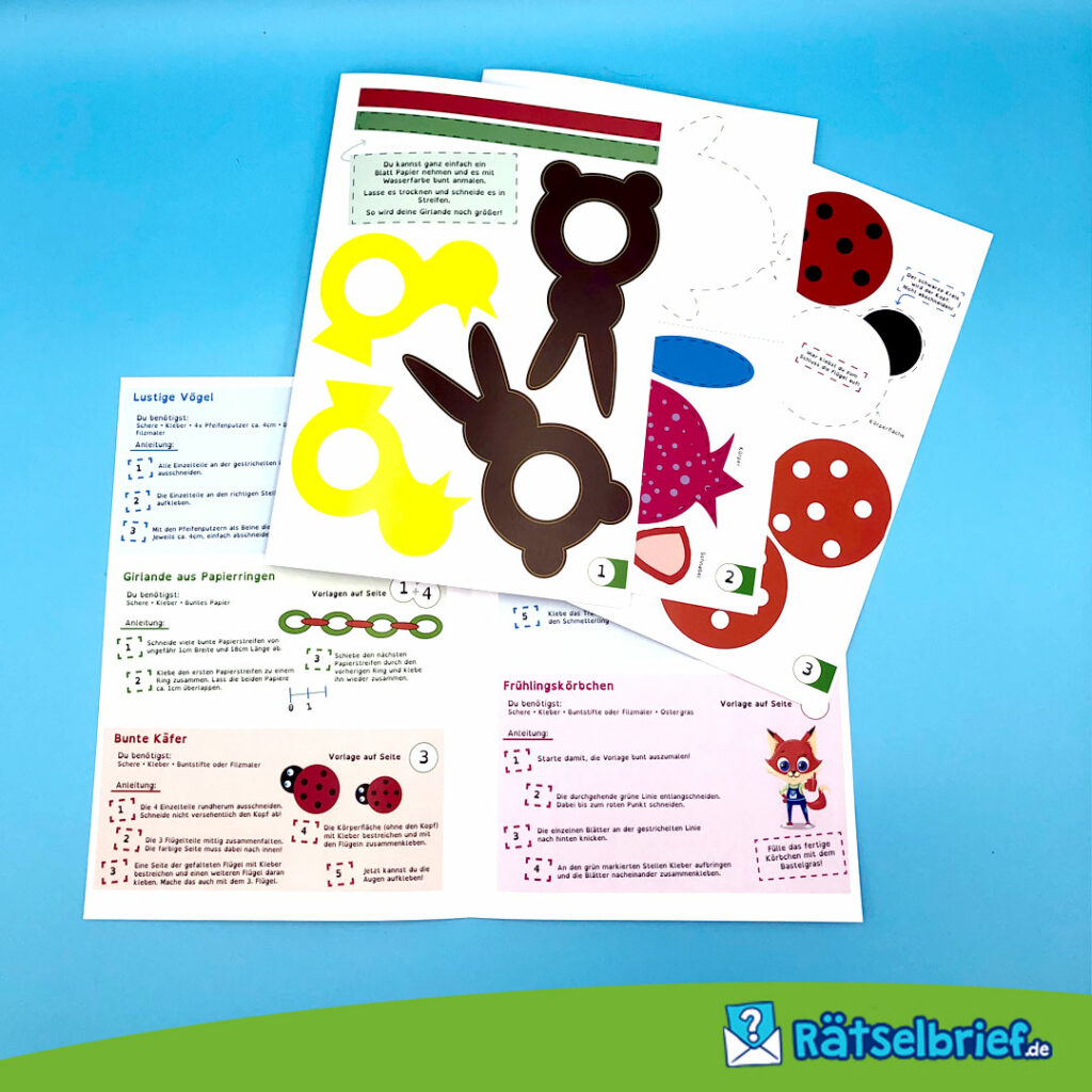 Bastelbox Frühling - das große Set mit 13 spannenden Vorlagen für Kinder
